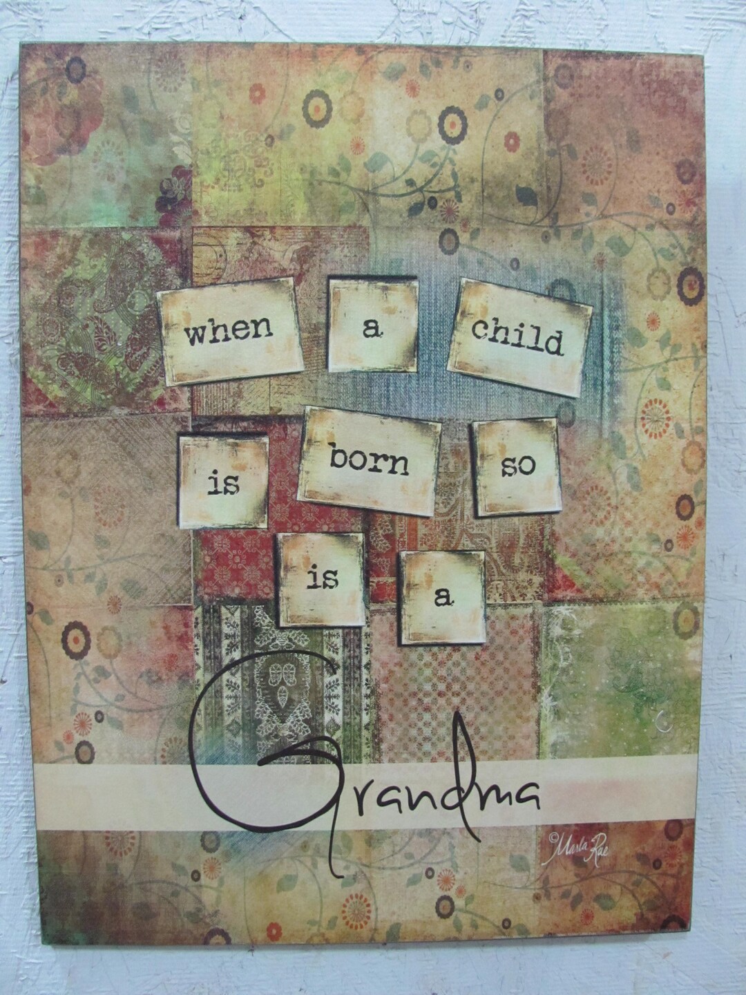 Grandma,when A Child is Born,grandma Decor, Grandma Gift, Wooden Art ...