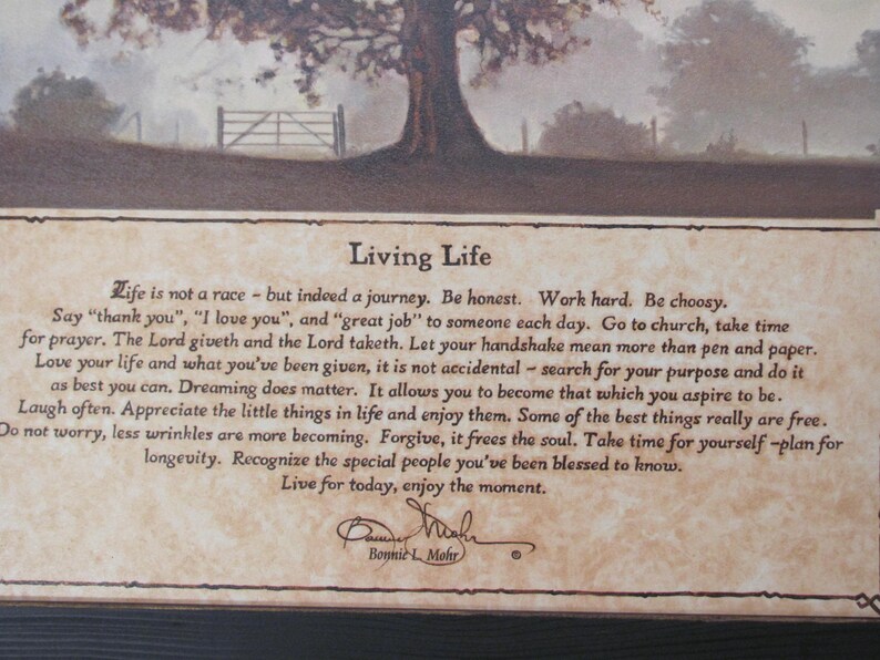 Living Lifeinspirational Family Bonnie Mohr Poem Life is - Etsy