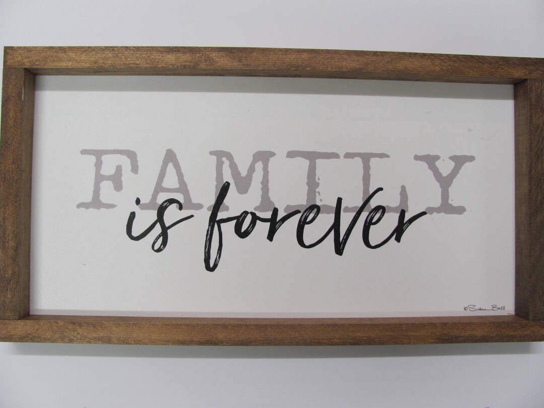 Family is Forever,rustic Handmade Shadowbox Framed Artwork,10x19,susan ...
