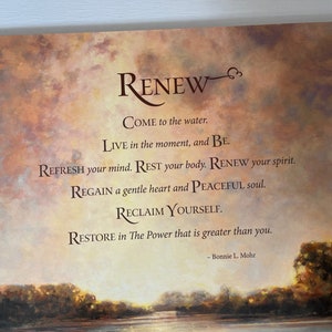 Cabin Decor,lake Decor,renew Poem,wooden Art Plaque,12"w X16"tbonnie ...