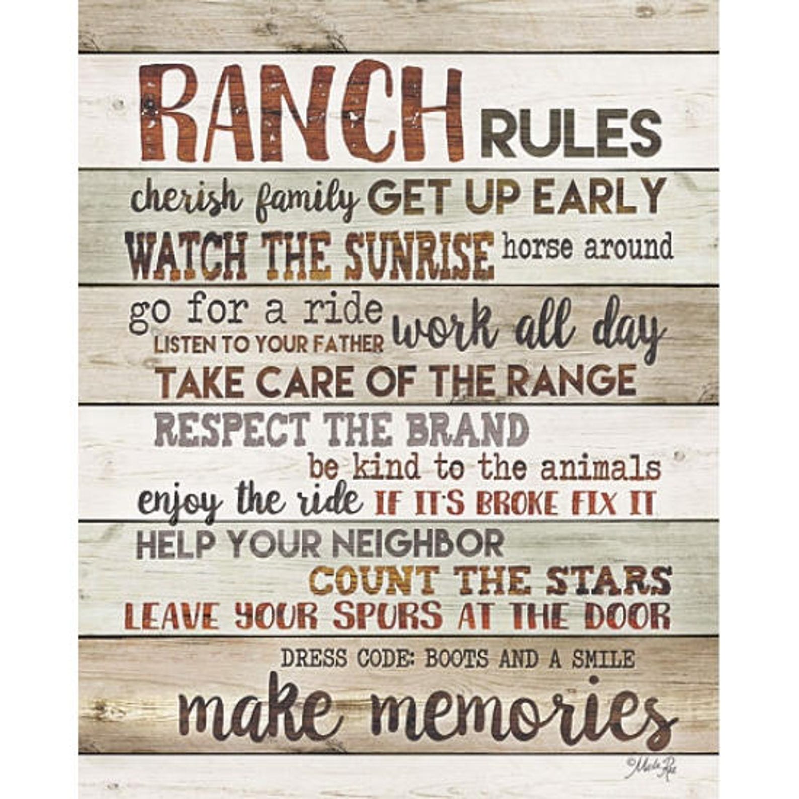 Ranch Rules,marla Rae,ranch House Decor,farmhouse Decor,country House ...