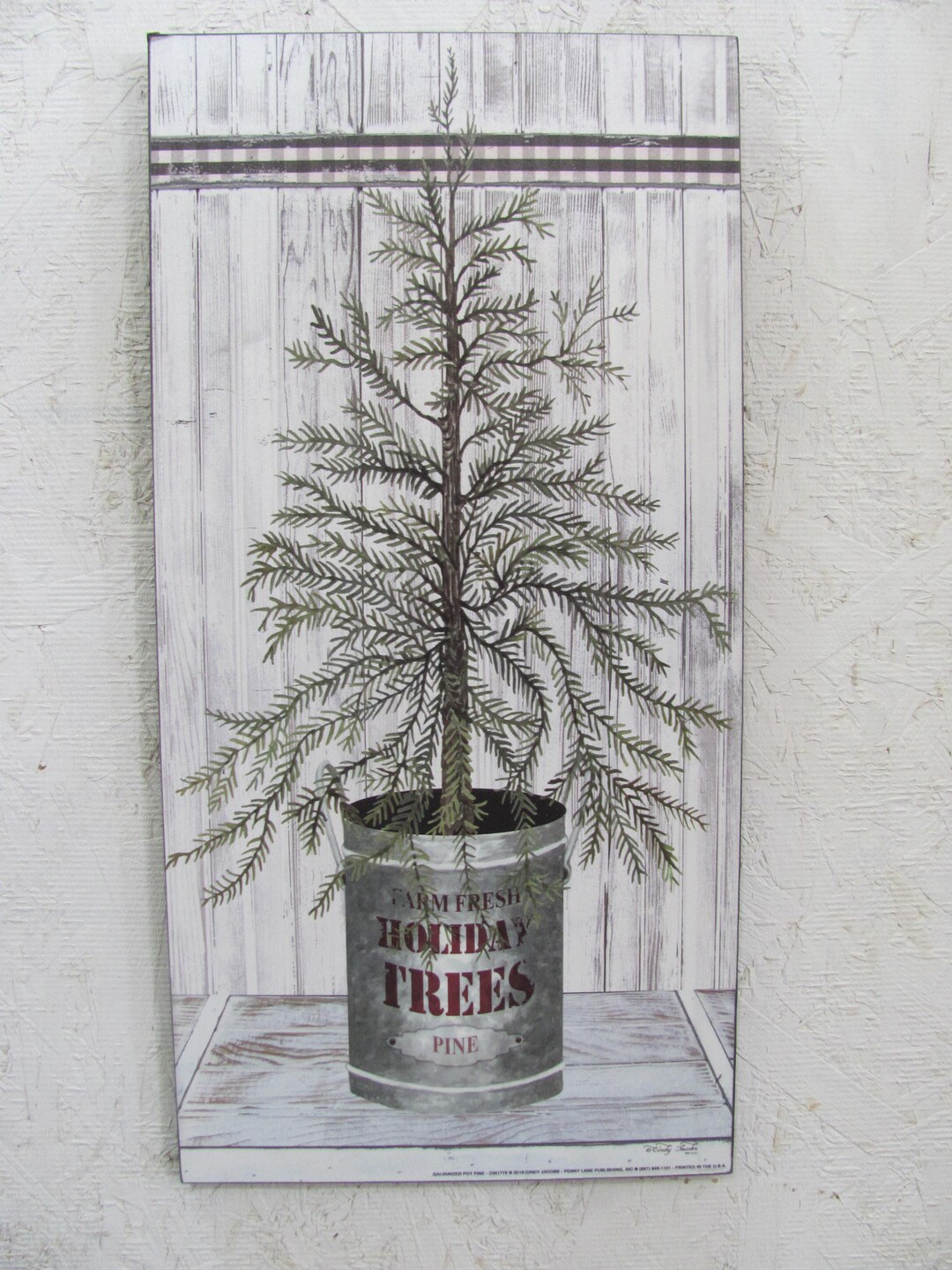 Pine Tree Decor,galvanized Pot Pine,holiday Wall Decor,farmhouse Decor ...