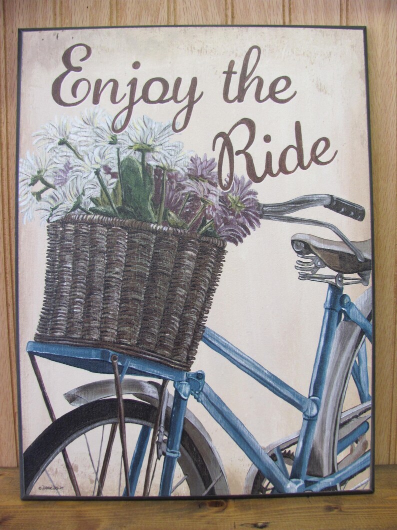 Bike Wall Decorenjoy the Ride Wooden Art Plaquebiking Wall - Etsy
