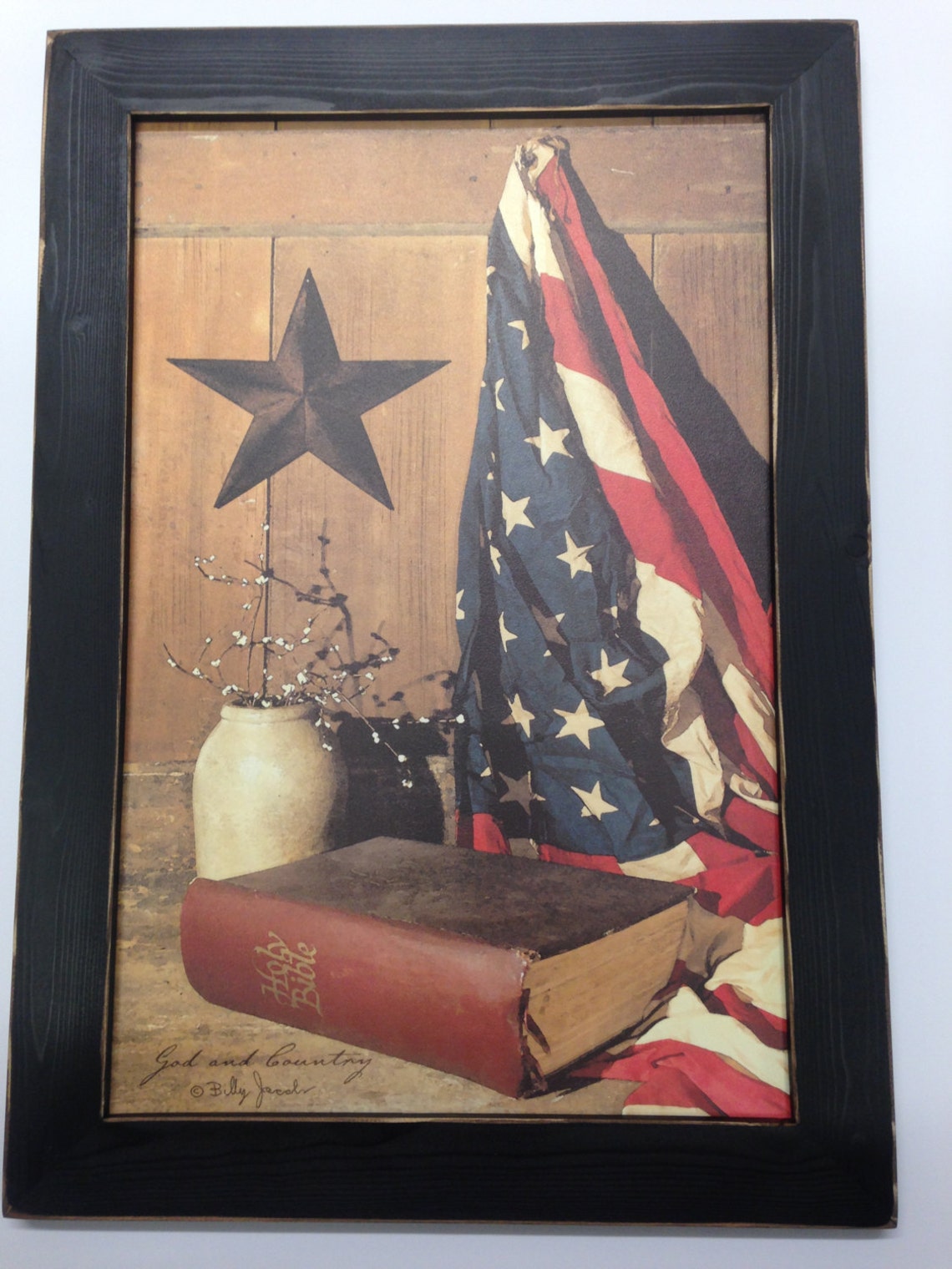 Patriotic Wall Decor,god and Country,americana,billy Jacobs,flag,bible ...