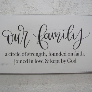 Our Family Sign,circle of Strength,inspirational Family Decor,family ...
