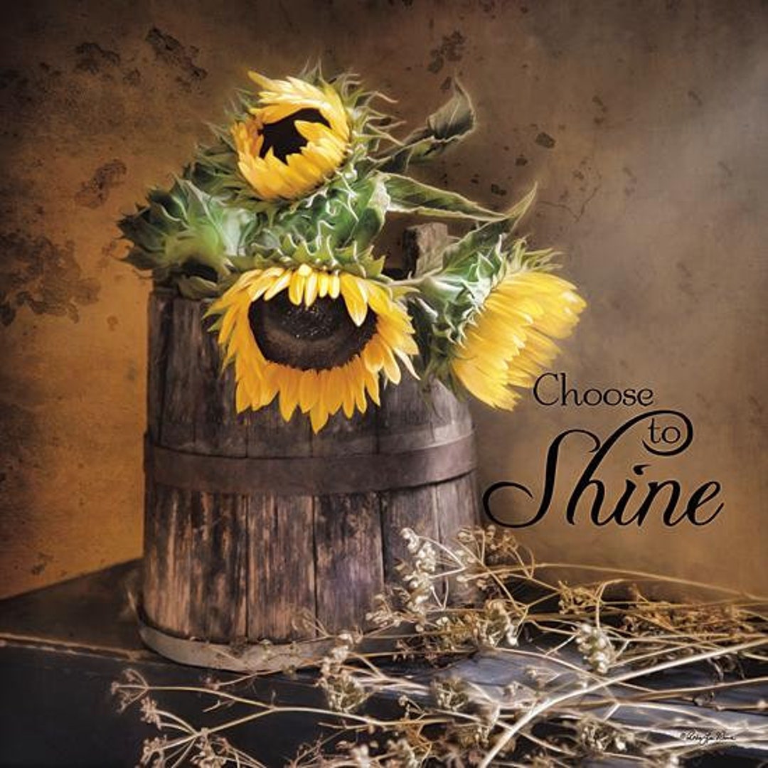 Sunflower Decor,fall Wall Decor,choose to Shine,primitive Fall Decor ...