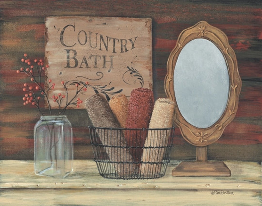 Bath Wall Decor,country Bath,primitive Bath,vintage Bath Wall Decor, 14 ...