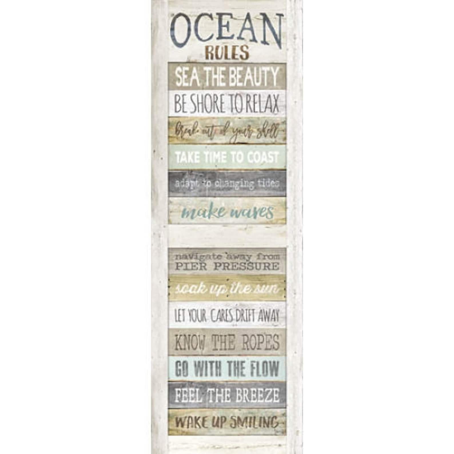 Ocean Rules Wall Decor,ocean Decor,wooden Art Sign,2 Size Option - Etsy