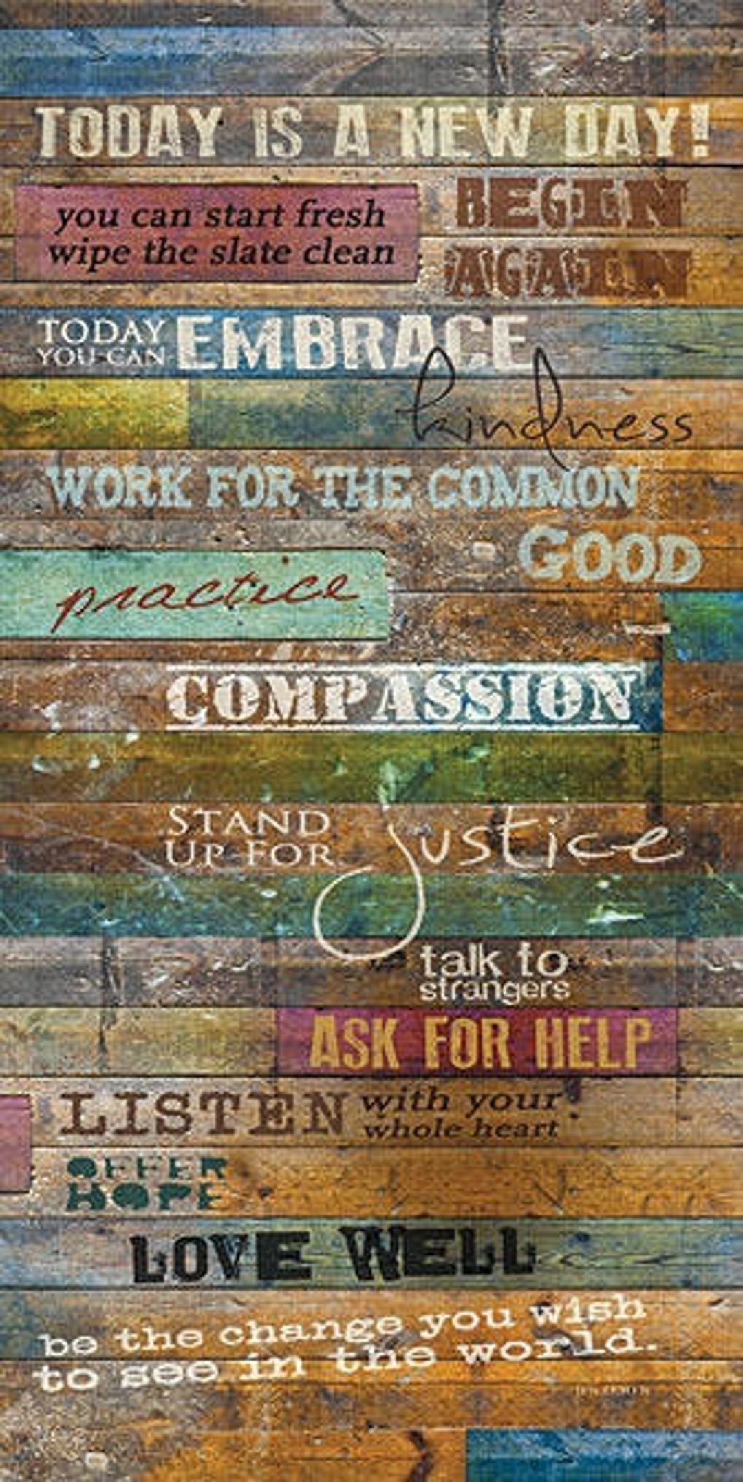 Today is A New Day,inspirational Wall Decor,12w X 24h, Wooden Art ...