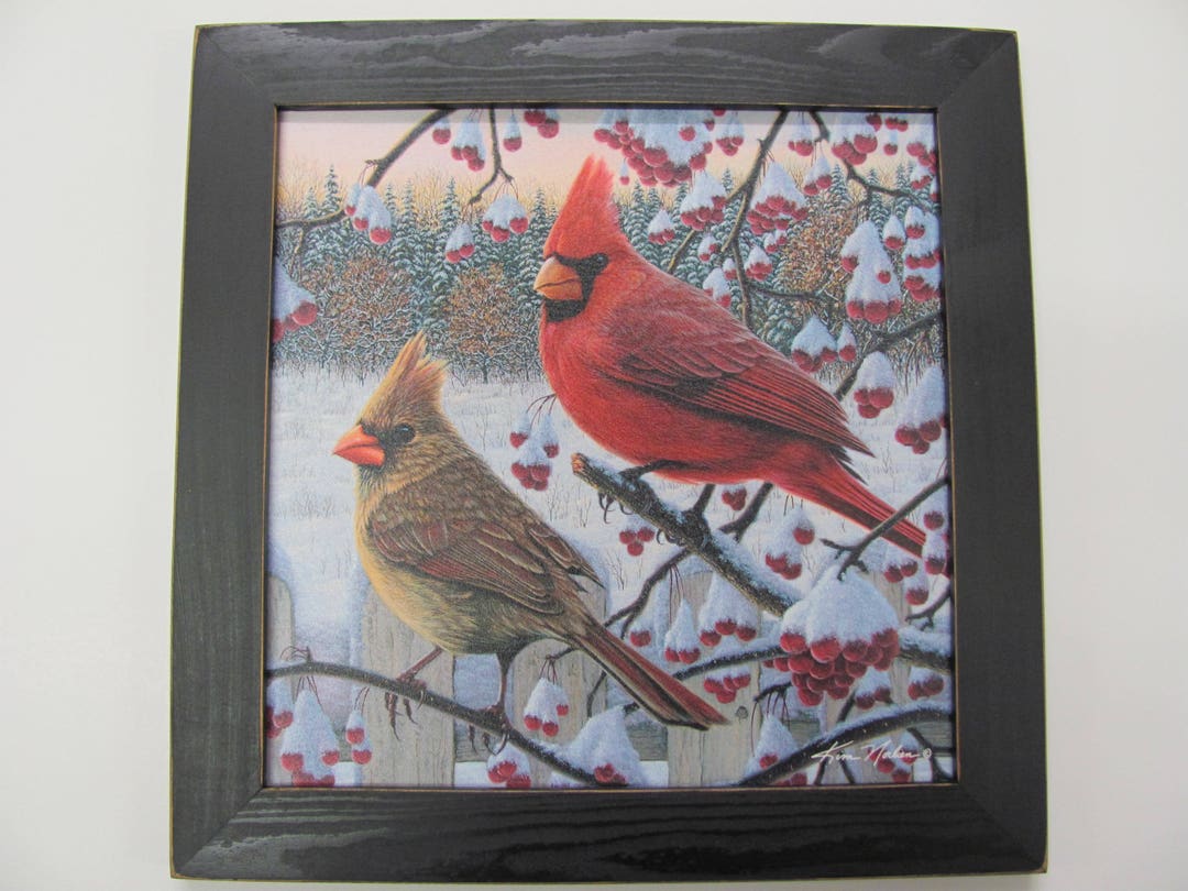 Cardinal,winter Cardinal,winter Wall Decor,cardinal Decor,14 1/2" W X ...