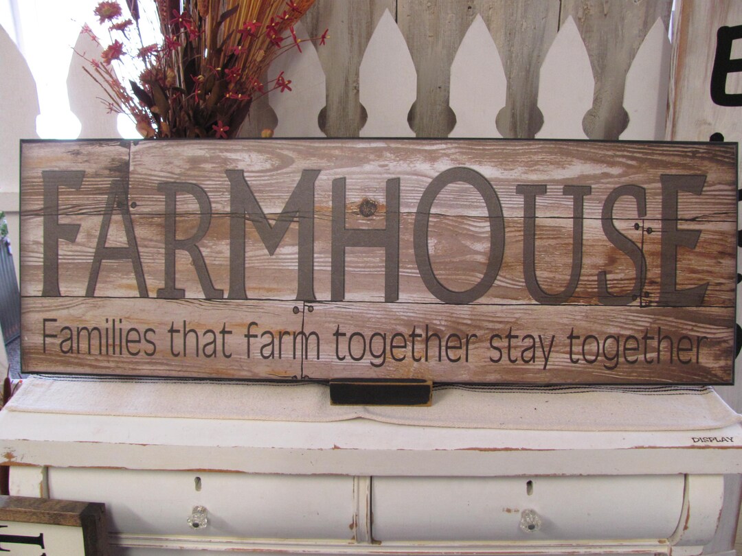 Farmhouse Decor,family Farm Sign,family That Farms Together,hotizontal ...