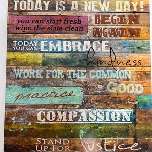 Today is A New Day,inspirational Wall Decor,12w X 24h, Wooden Art ...