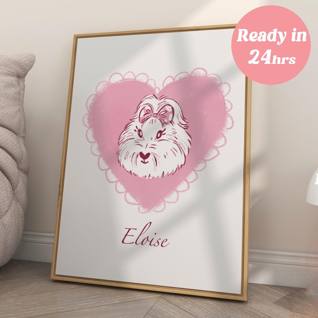 Custom Coquette Dog Portrait, Ballet Dog Room Decor, Baby Girl Nursery ...