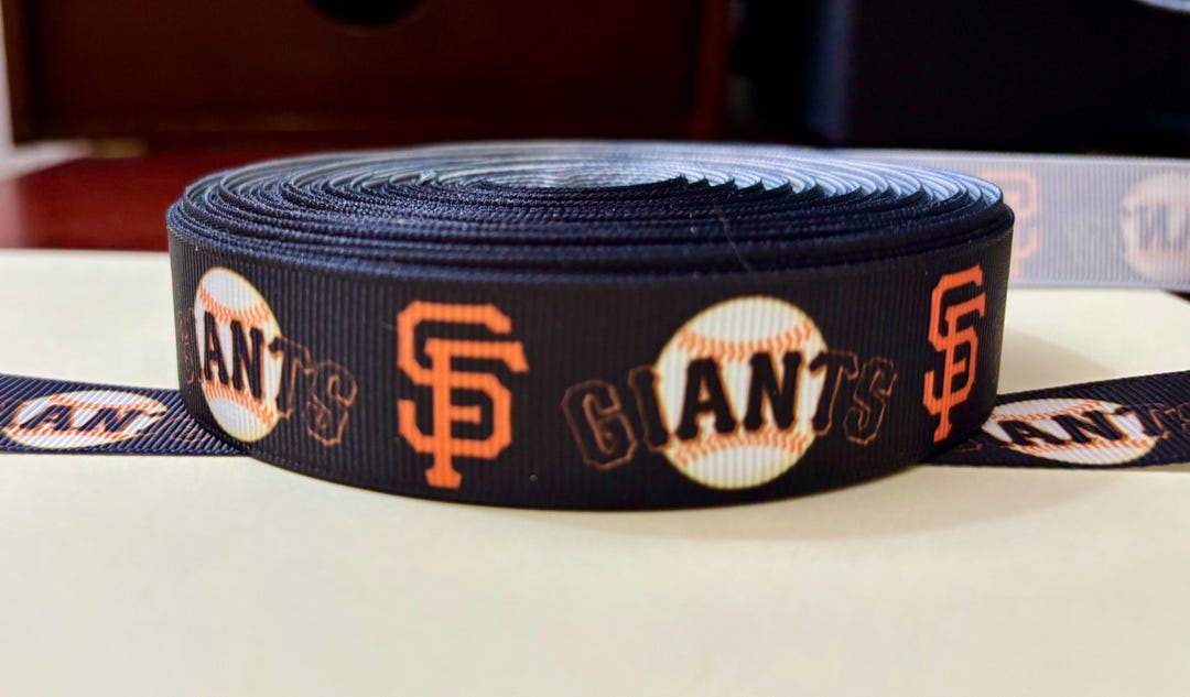 San Francisco Giants Alternating Logos on 7/8" Black Grosgrain Ribbon ...