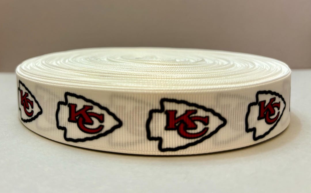 Kansas City Chiefs - 7/8" Arrowhead Logos on Grosgrain Ribbon - 3 Yards ...