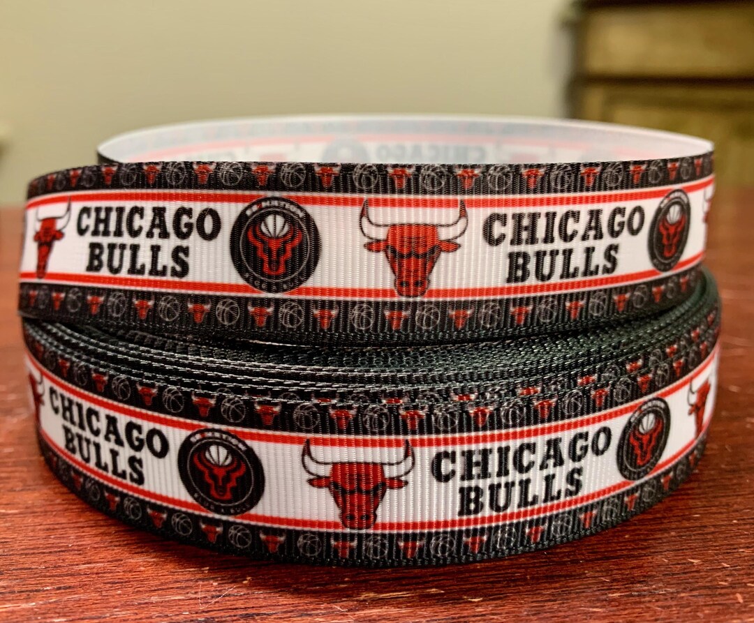 Chicago Bulls Logos With Border Design on 7/8 Grosgrain Ribbon 3 Yards ...