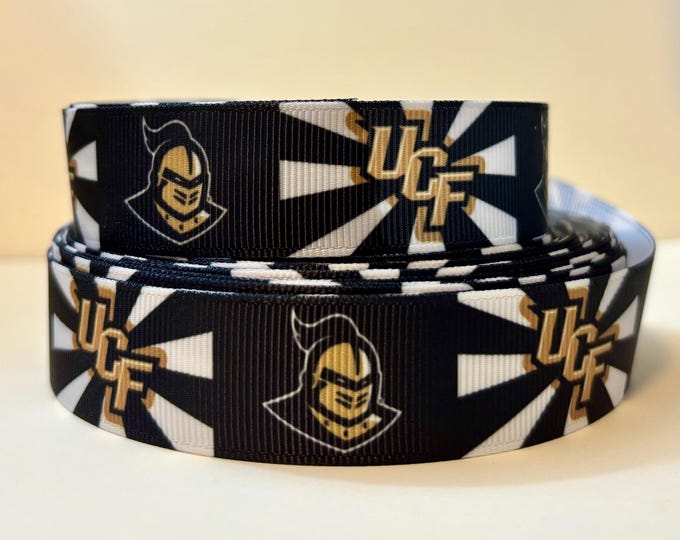 UCF Knights Logos on 7/8" Grosgrain Ribbon Featuring a Starburst Design ...