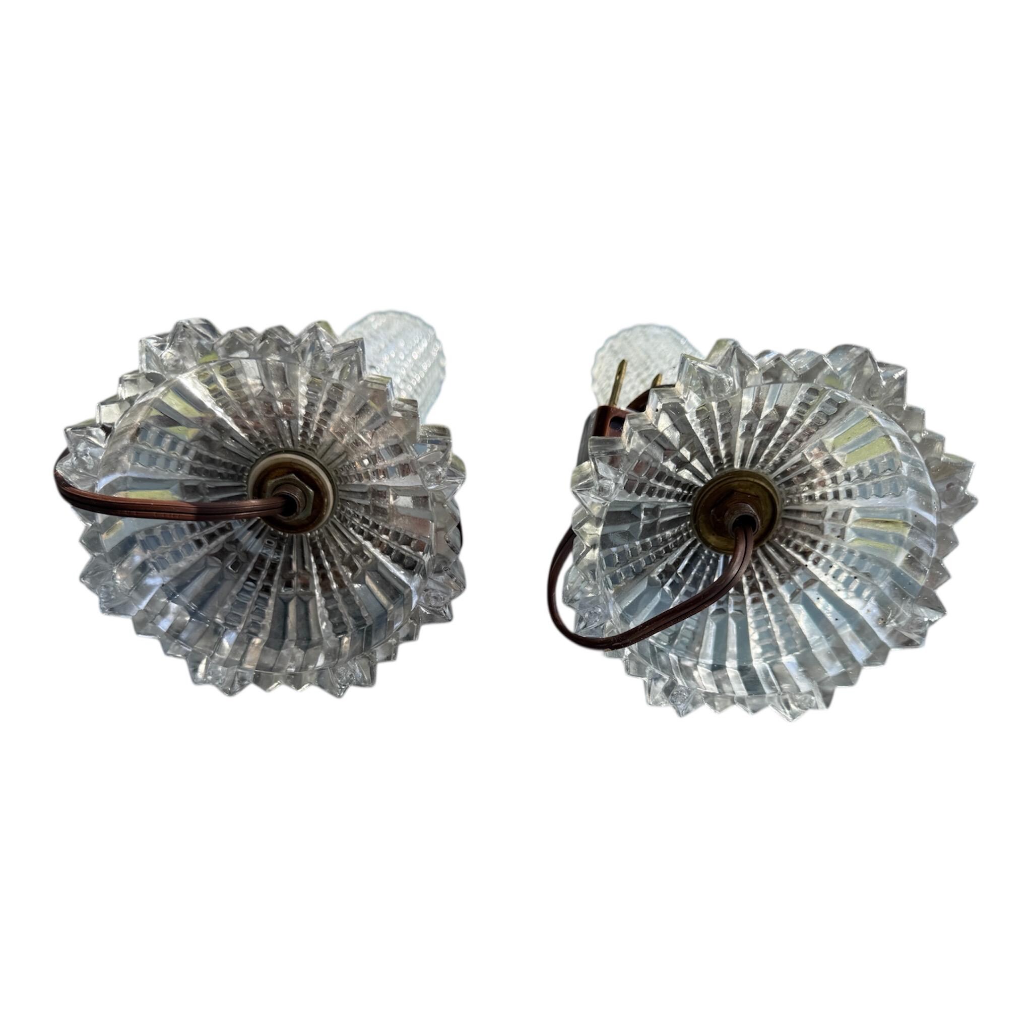 Pair of Art Deco Torpedo Glass Lamps – 1930s Skyscraper Table Lamps ...