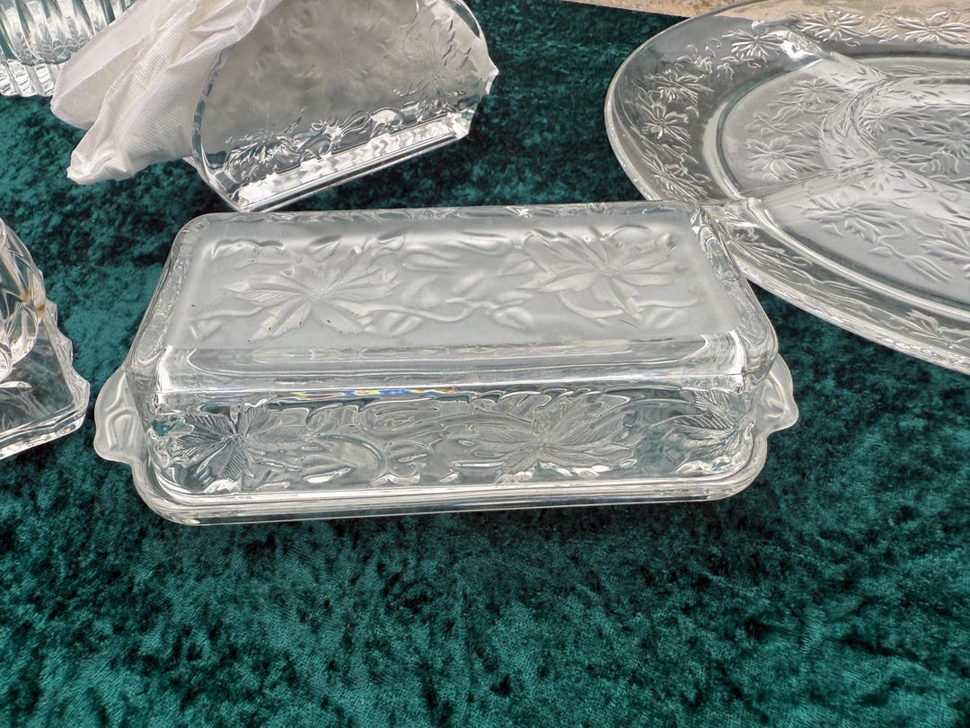 PRINCESS HOUSE Crystal Fantasia Rectangular 1/4 Pound Butter Dish W ...