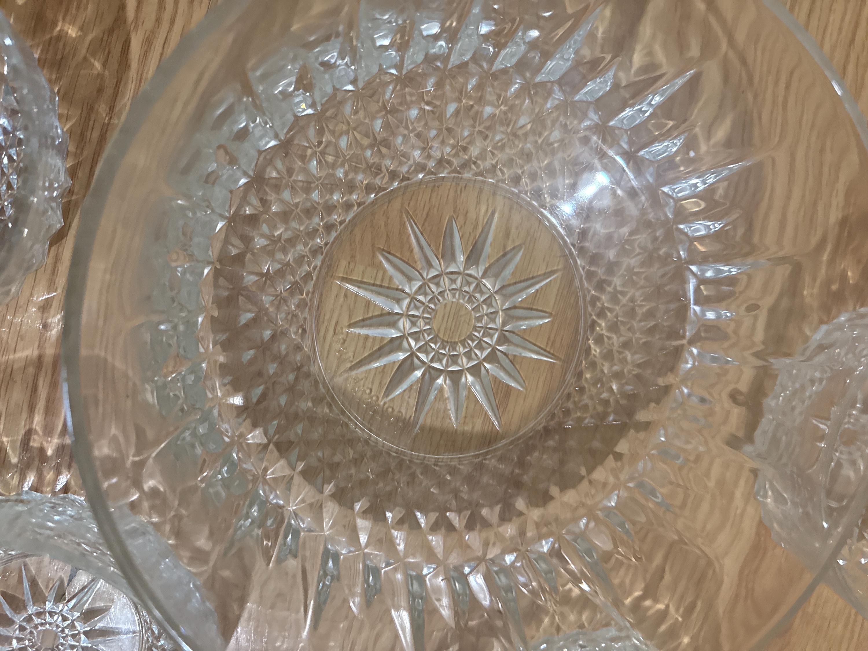 Vintage Arcoroc France Cut Glass Bowl Set of 5 | Starburst Pattern ...