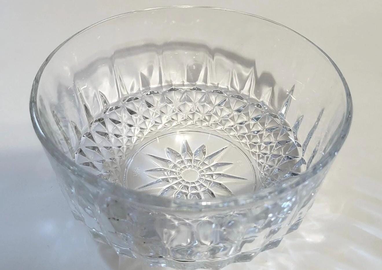 Vintage Arcoroc France Cut Glass Bowl Set of 5 | Starburst Pattern ...