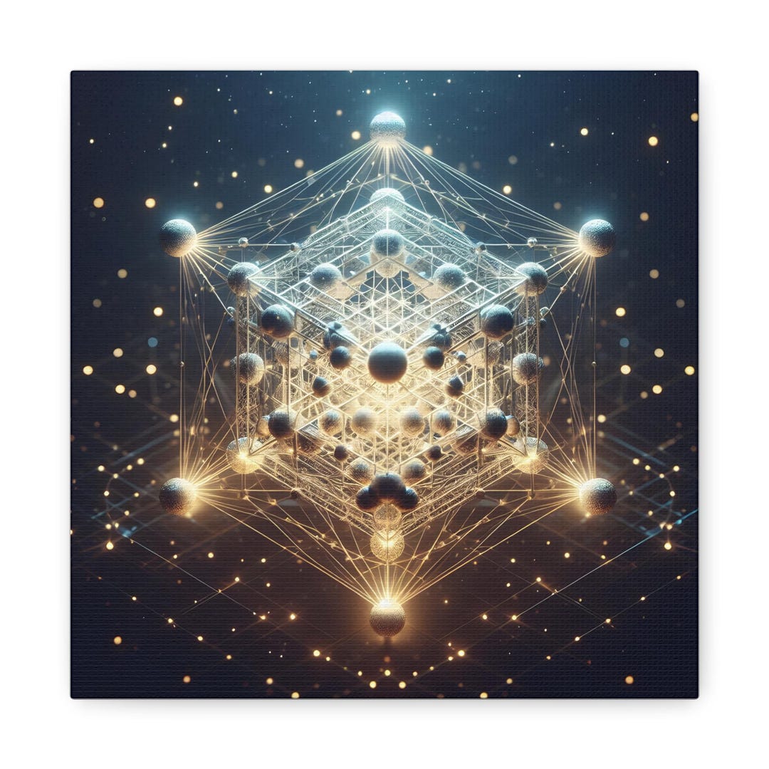 3D Metatron's Cube Abstract Canvas Prints, Geometric Wall Art, Unique ...