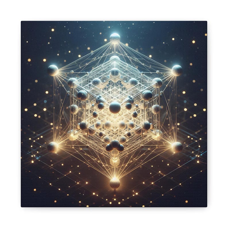 3D Metatron's Cube Abstract Canvas Prints, Geometric Wall Art, Unique ...