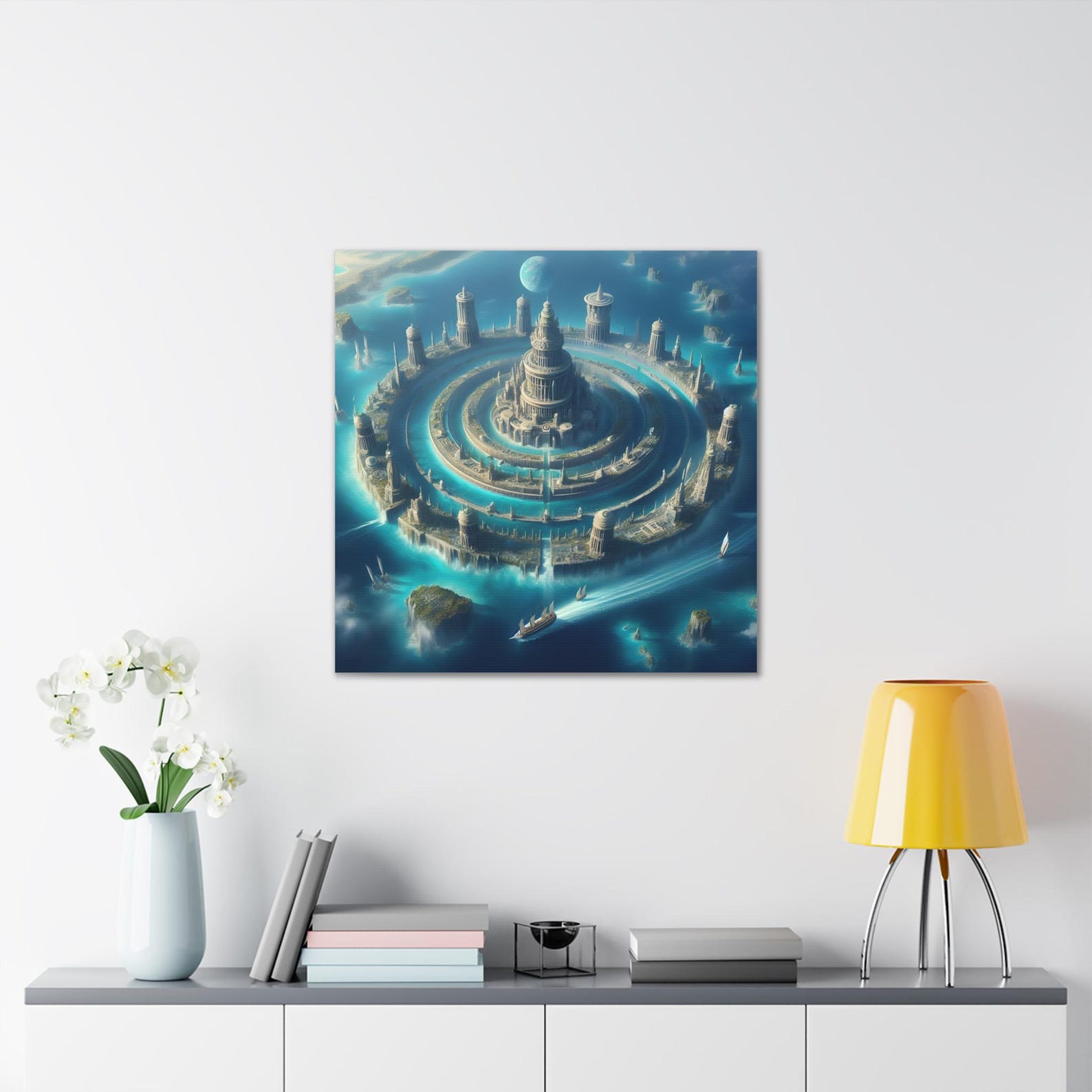 Mystical Atlantis Canvas Print, Ocean Art, Wall Décor, Fantasy Artwork ...