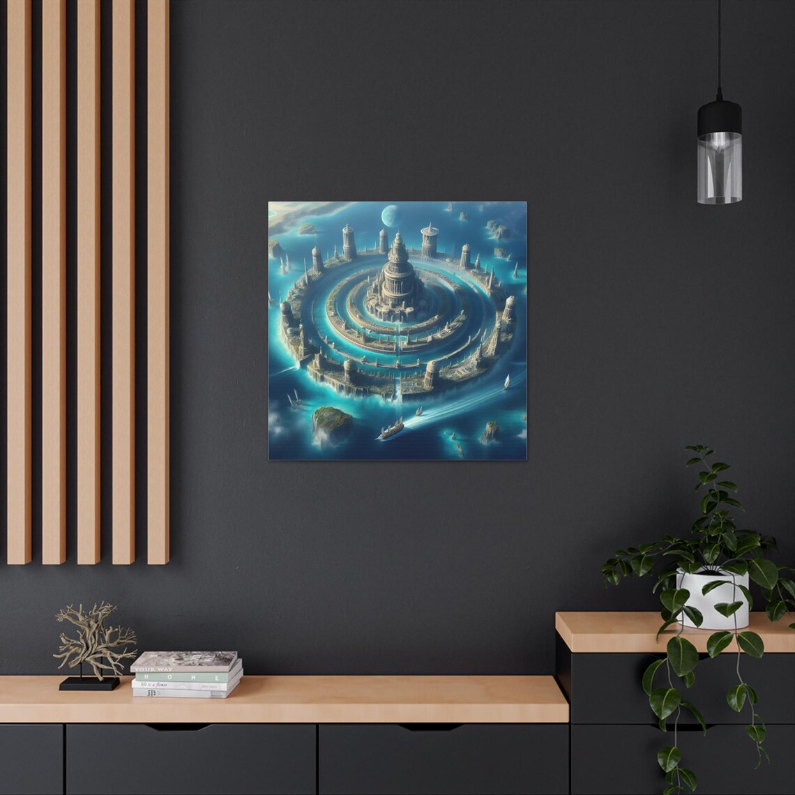 Mystical Atlantis Canvas Print, Ocean Art, Wall Décor, Fantasy Artwork ...