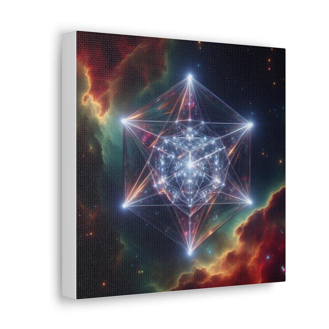 Celestial Cube Canvas Gallery Wraps, Abstract Wall Art, Space Decor ...