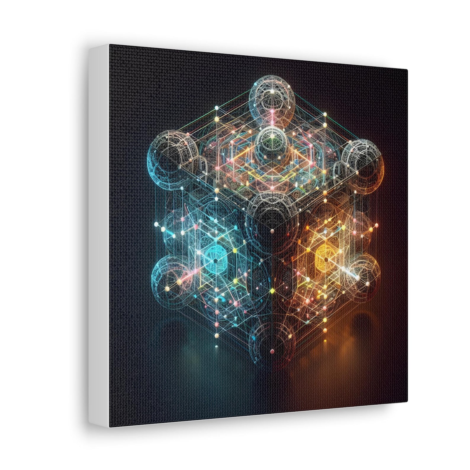 3D Metatron Geometric Canvas Wraps Abstract Art for Home Decor, 3D Art ...