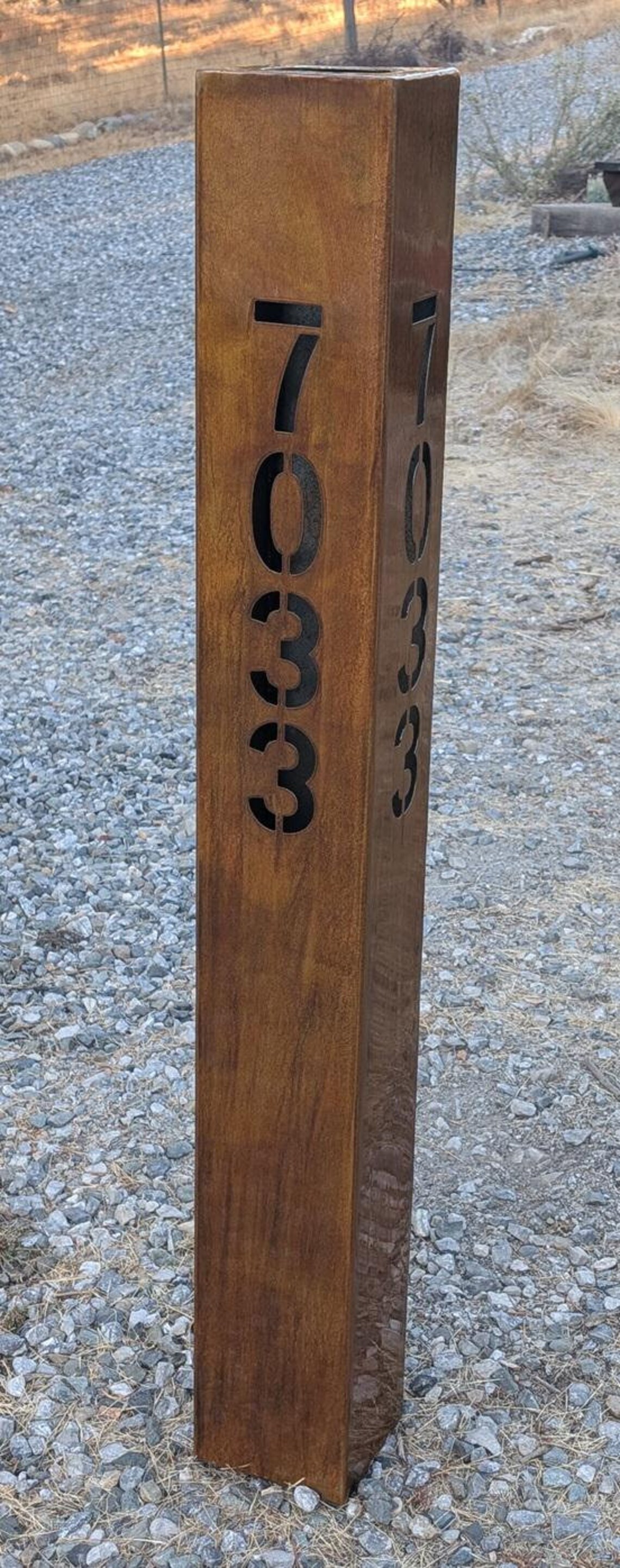 Custom Steel Address Sign - Rusted Patina Finish or Clearcoated Raw ...