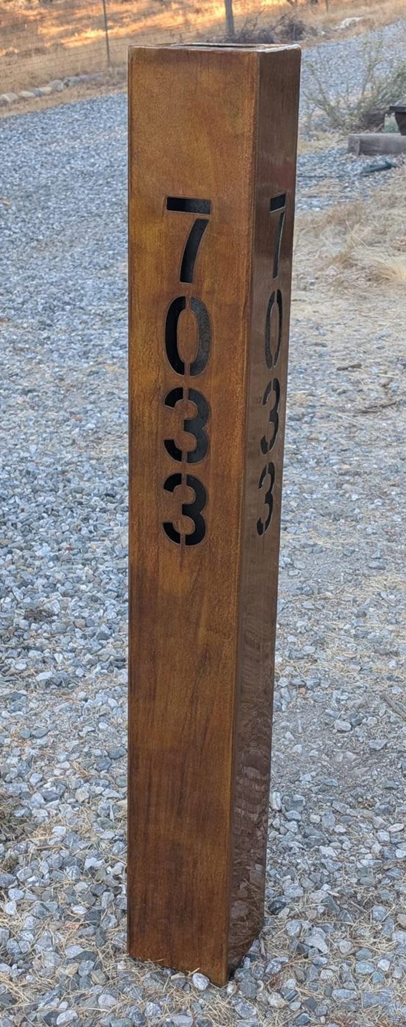 Custom Steel Address Sign - Rusted Patina Finish or Clearcoated Raw ...