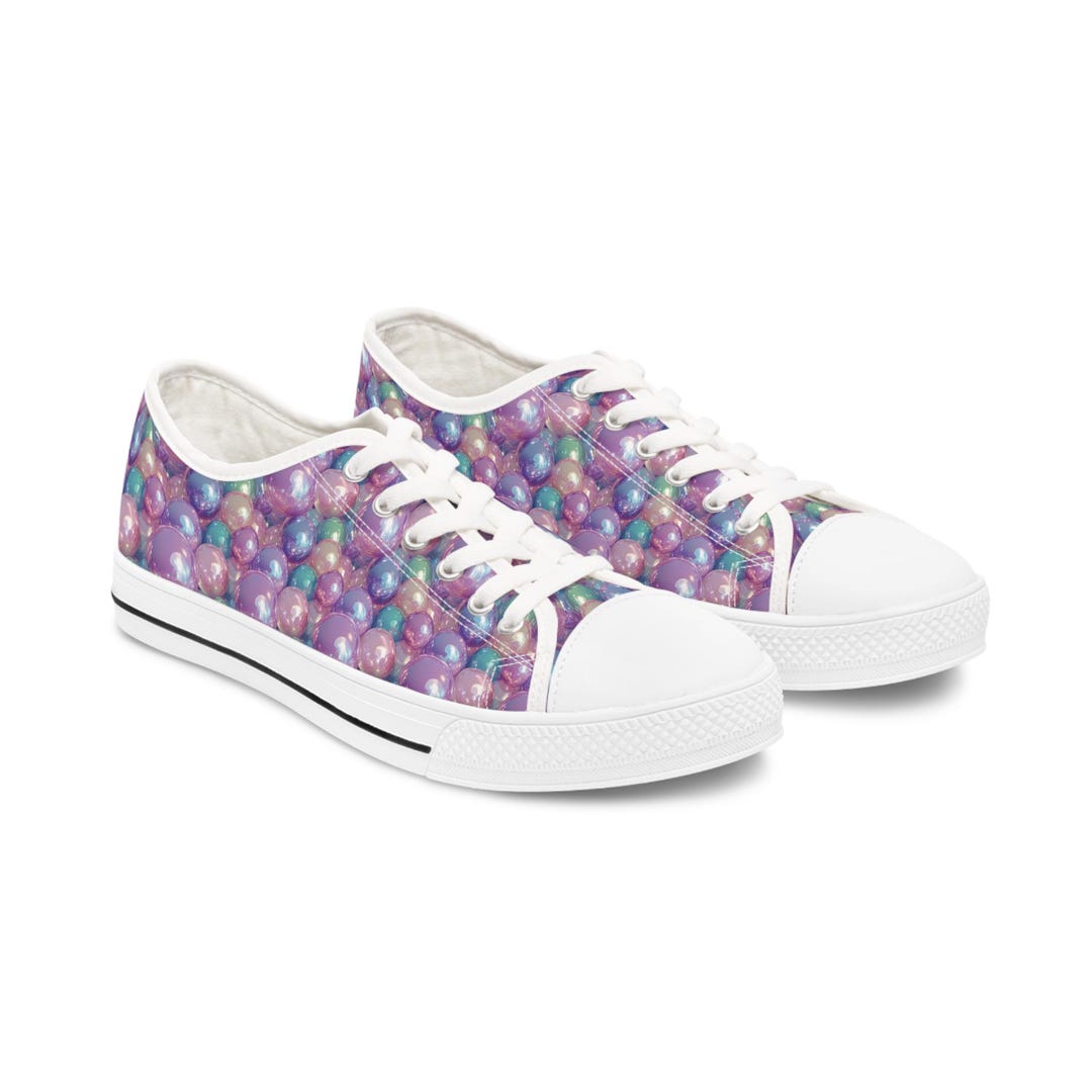 Pastel Bubbles Women's Sneakers, Converse Style Shoes, Bubble Design ...