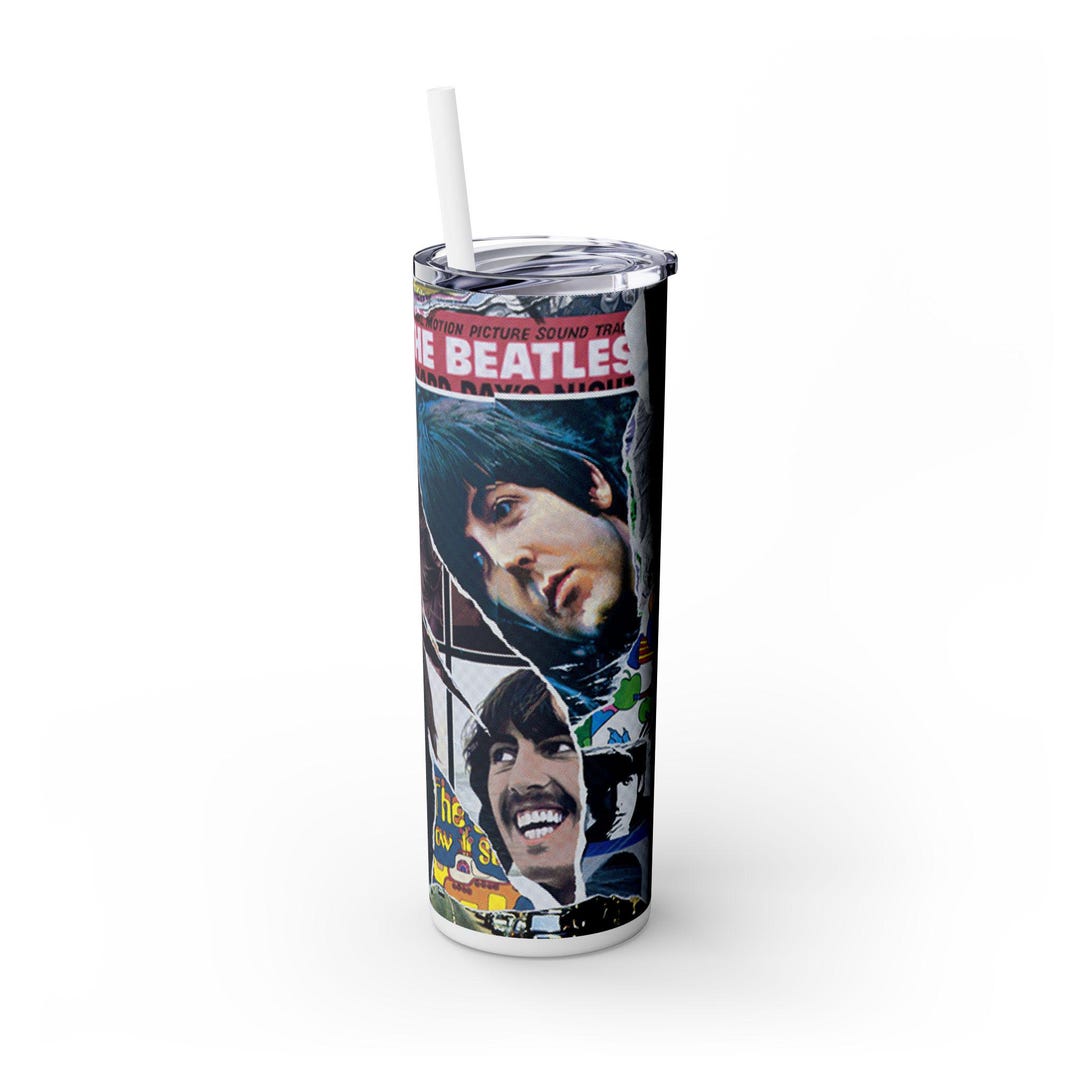 Beatles Photos 20oz Skinny Tumbler With Straw, Music Lover Gift, Retro ...