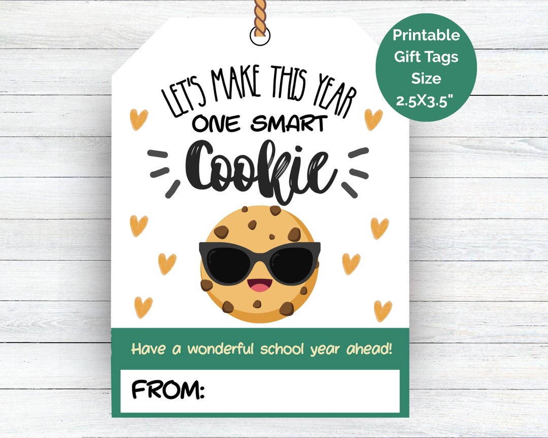 Smart Cookie Back to School Gift Tag: Printable Teacher Favor (digital ...