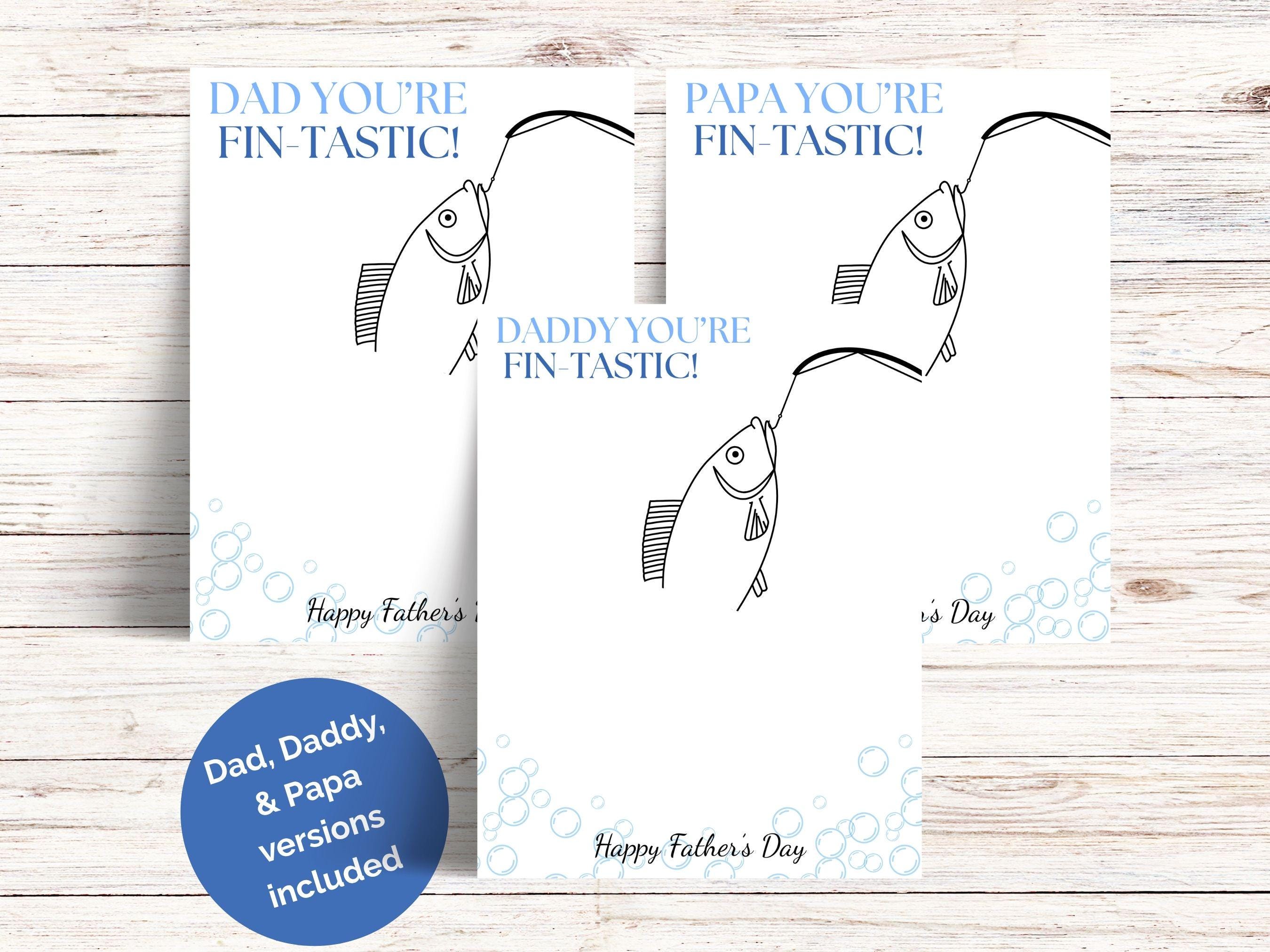 Father’s Day Handprint Fishing Art, Dad You’re Fintastic, Printable ...