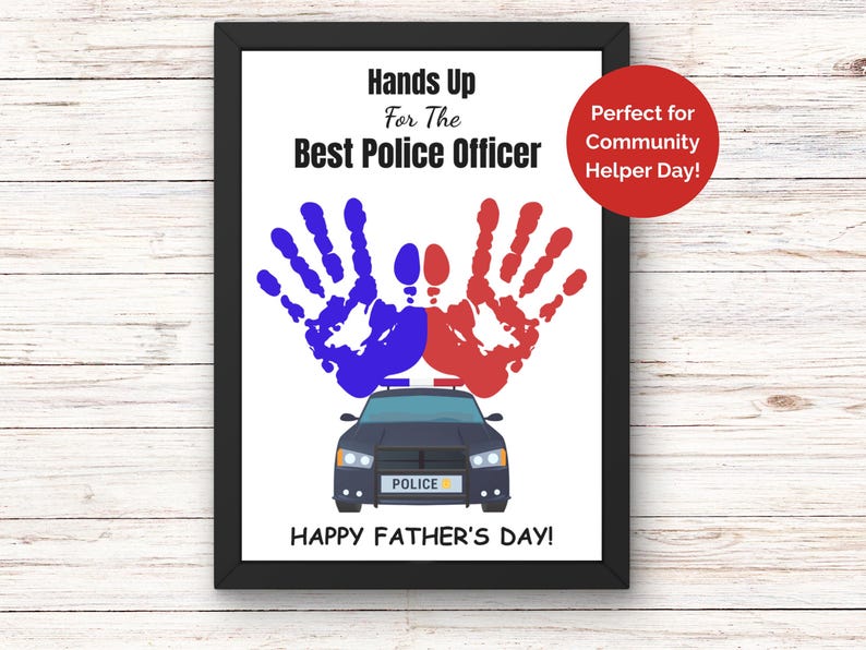 Hands up for the Police Officers, Community Helper Day Handprint Craft ...