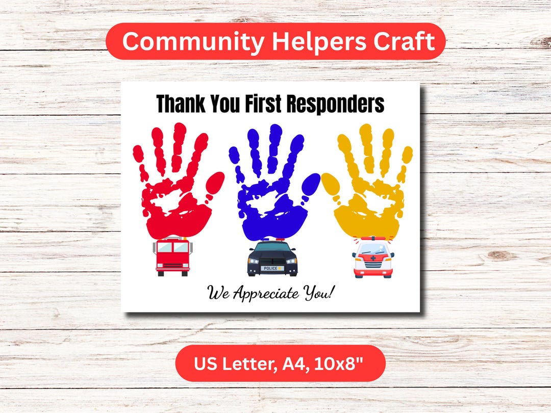 First Responders Handprint Thank You Craft, Community Helpers ...