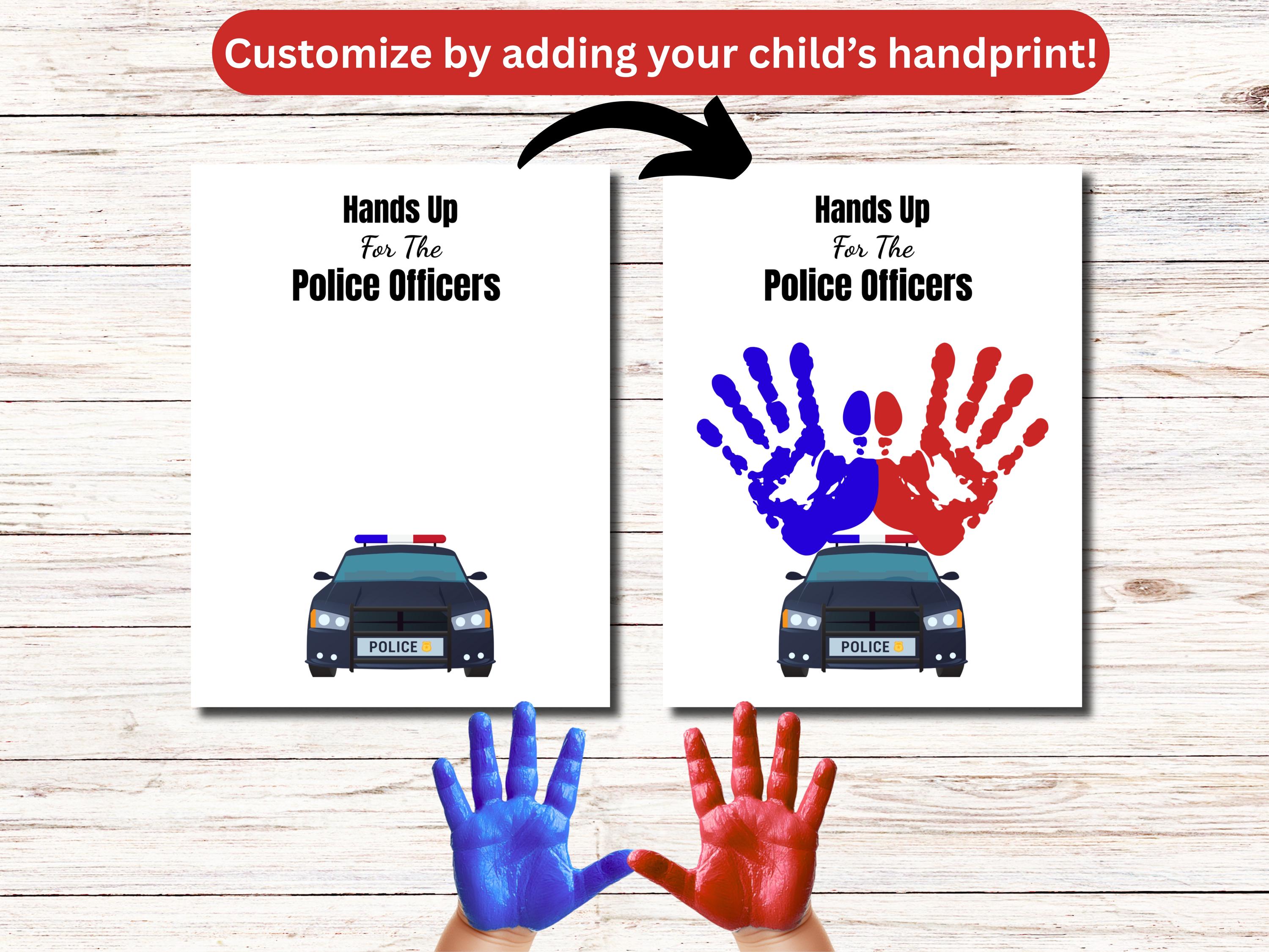 Hands up for the Police Officers, Community Helper Day Handprint Craft ...
