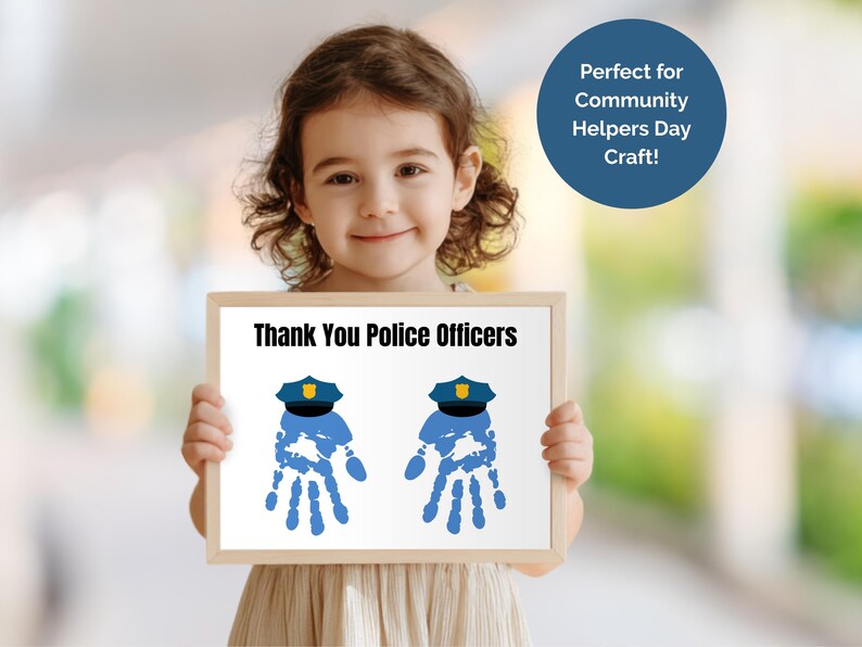 Police Handprint Craft for Kids, Community Helpers Day Handprint Art ...