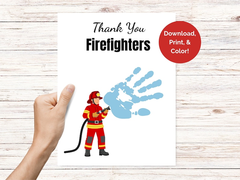 Firefighter Handprint Craft, Community Helpers Handprint Craft ...