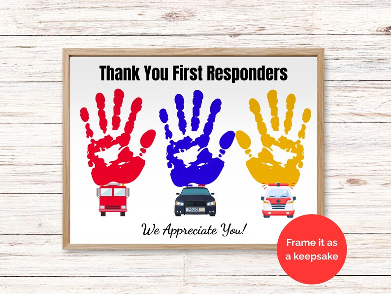 First Responders Handprint Thank You Craft, Community Helpers ...