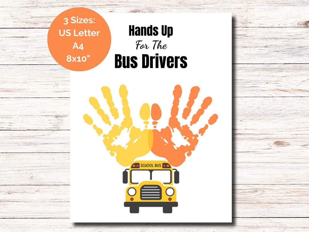 Community Helpers Handprint Craft Printable, Bus Drivers Handprint ...