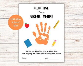 Back to School High Five Handprint Craft for Kids - Fun First Day of ...