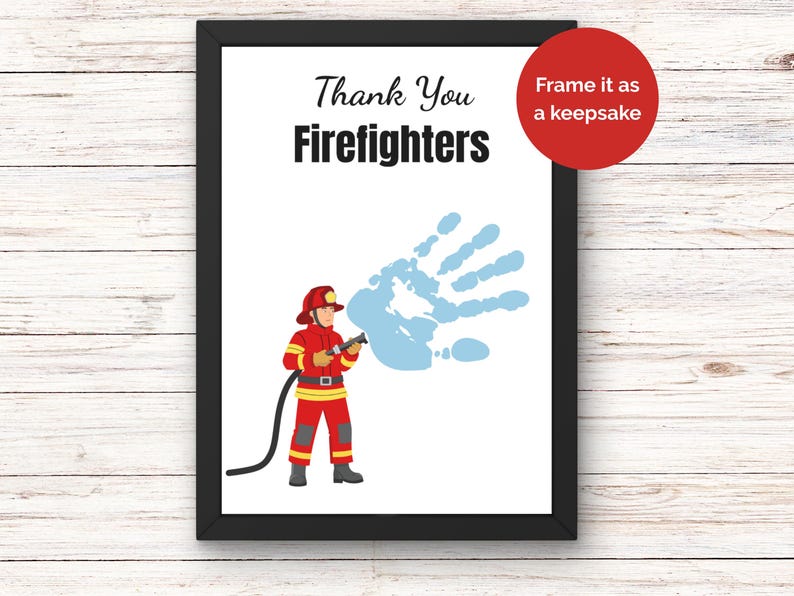 Firefighter Handprint Craft, Community Helpers Handprint Craft ...