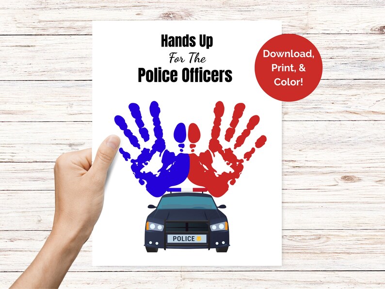 Hands up for the Police Officers, Community Helper Day Handprint Craft ...