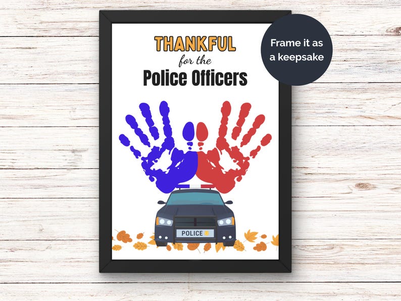 Police Handprint Craft for Kids, Community Helpers Police Printable Art ...