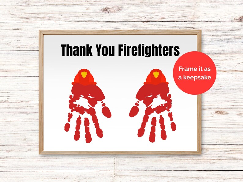 Community Helpers Handprint Craft Printable, Firefighter Handprint ...