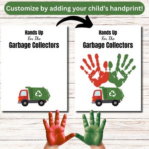 Community Helpers Handprint Craft Printable, Garbage Collectors ...